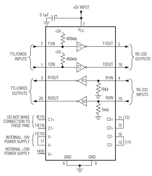 Maxim IC MAX232多通道RS-232驱动器/接收器 - Analog Devices / Maxim Integrated | Mouser